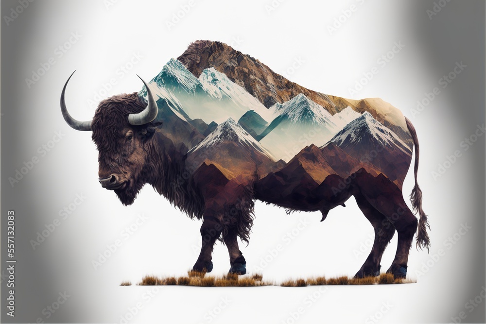 Animal - shaped picture of the forest - transparent background yak ...