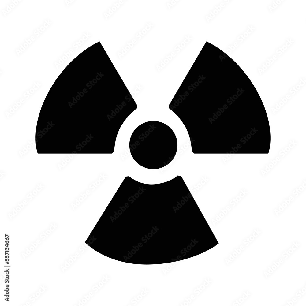 Black symbol of radiation. Nuclear explosion danger and toxic with ...