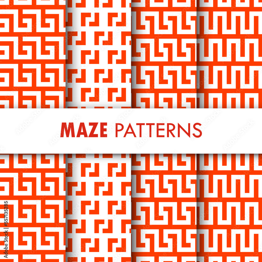 Set draw simple maze patterns for your fabric and textile Stock Vector ...