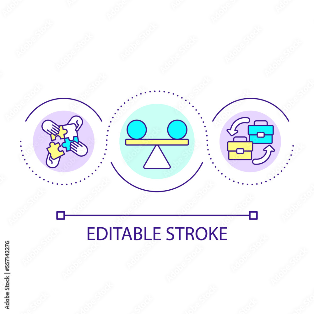 Merger of equals loop concept icon. Business activity abstract idea ...
