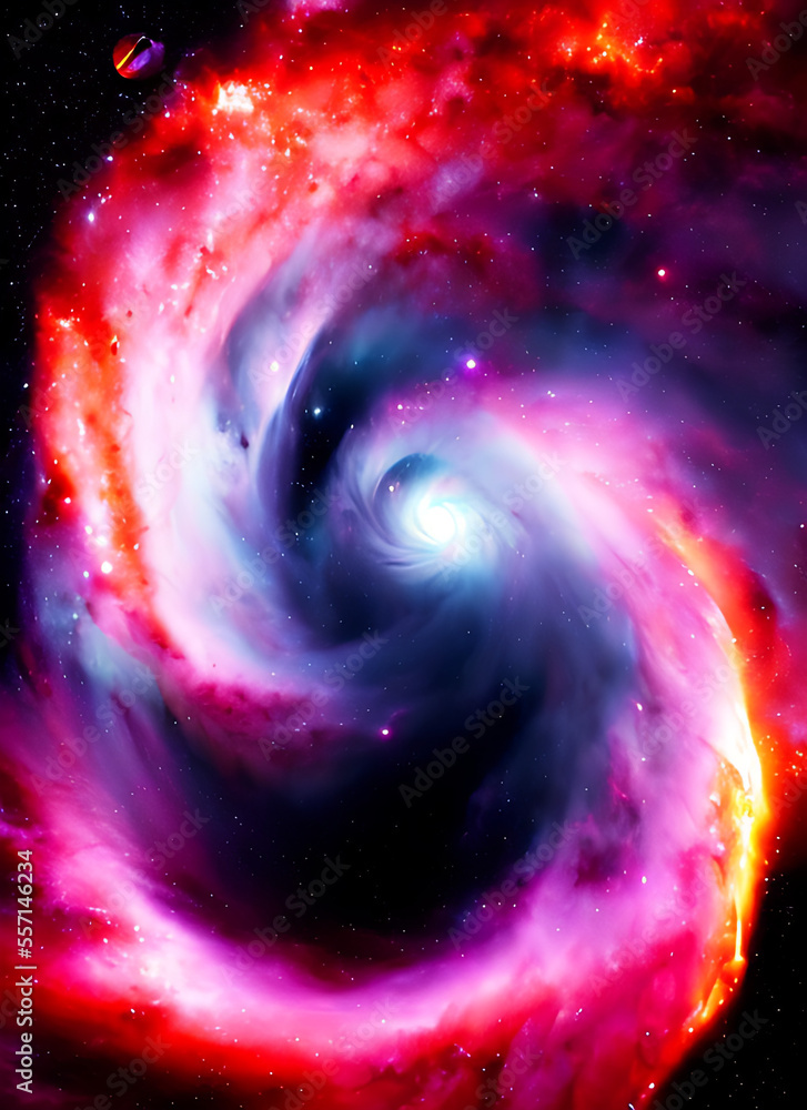 Galaxia colorida, gran representación visual - AI Generated Art Stock ...