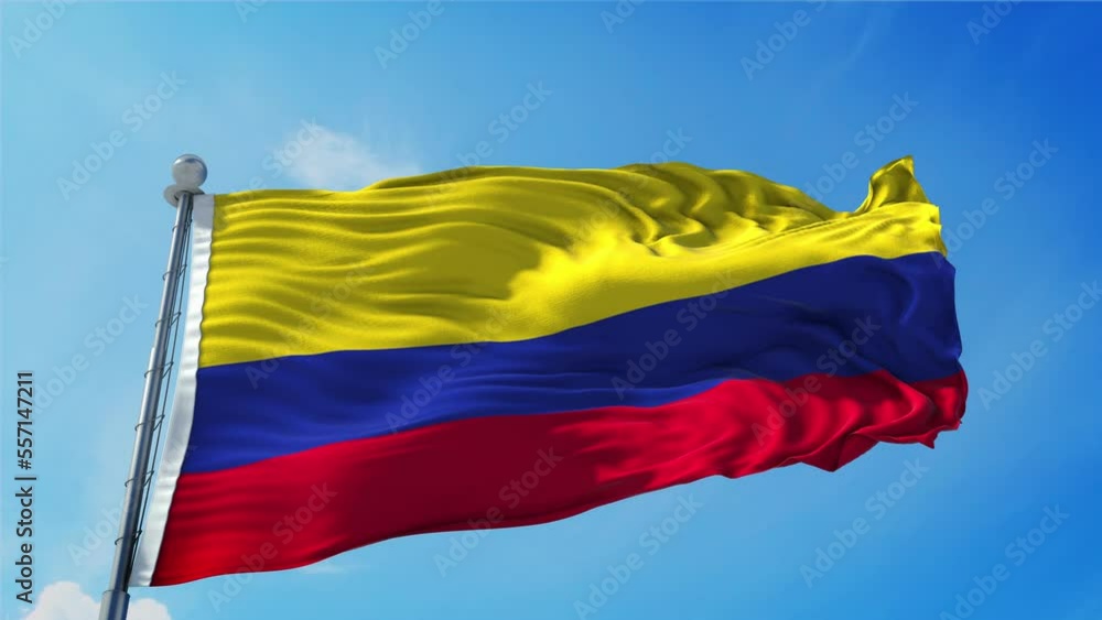 Colombia Flag Loop. Realistic 4K. 30 fps flag of the Colombia. Colombia ...