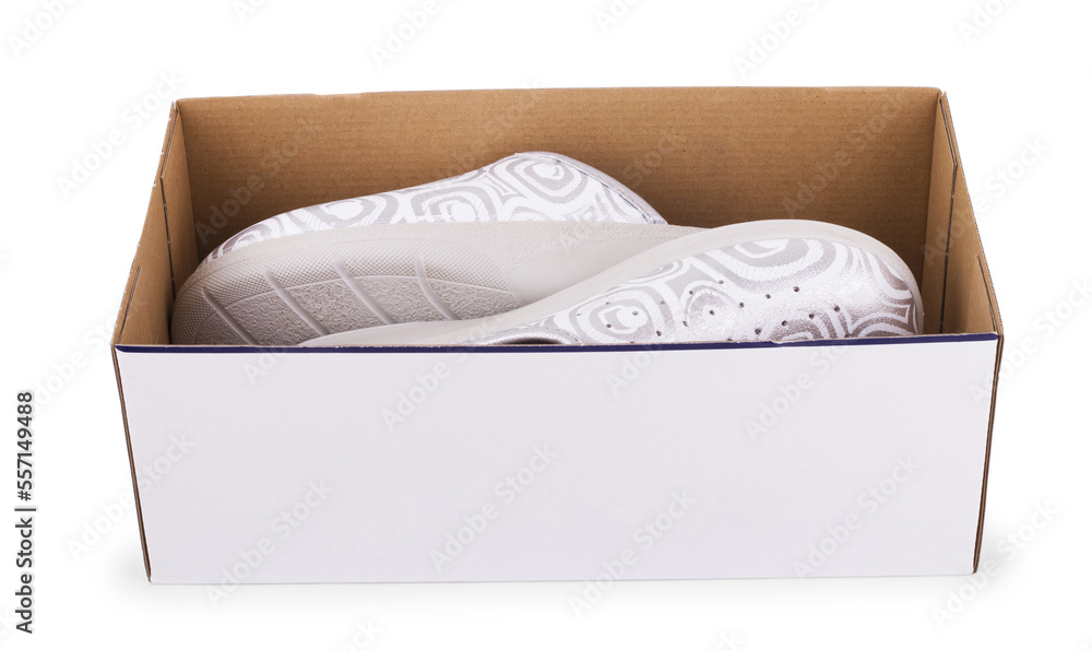 Brown cardboard shoes box with lid for shoe or sneaker product ...