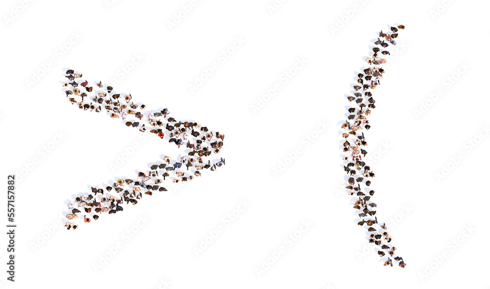 Concept or conceptual large community of people forming the > and ...