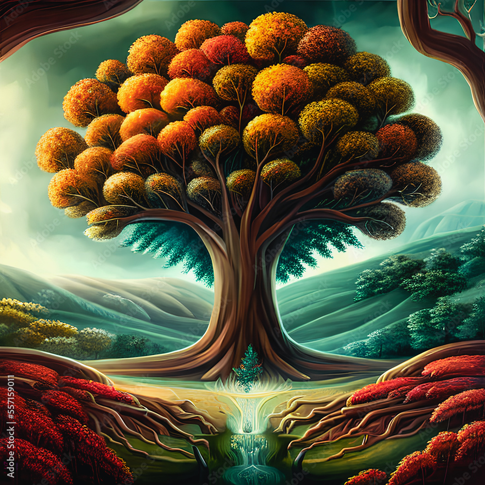 Majestic painting portrays the last tree of life on Earth, standing ...
