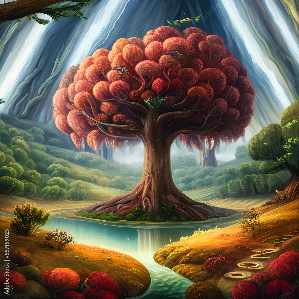 Majestic painting portrays the last tree of life on Earth, standing ...