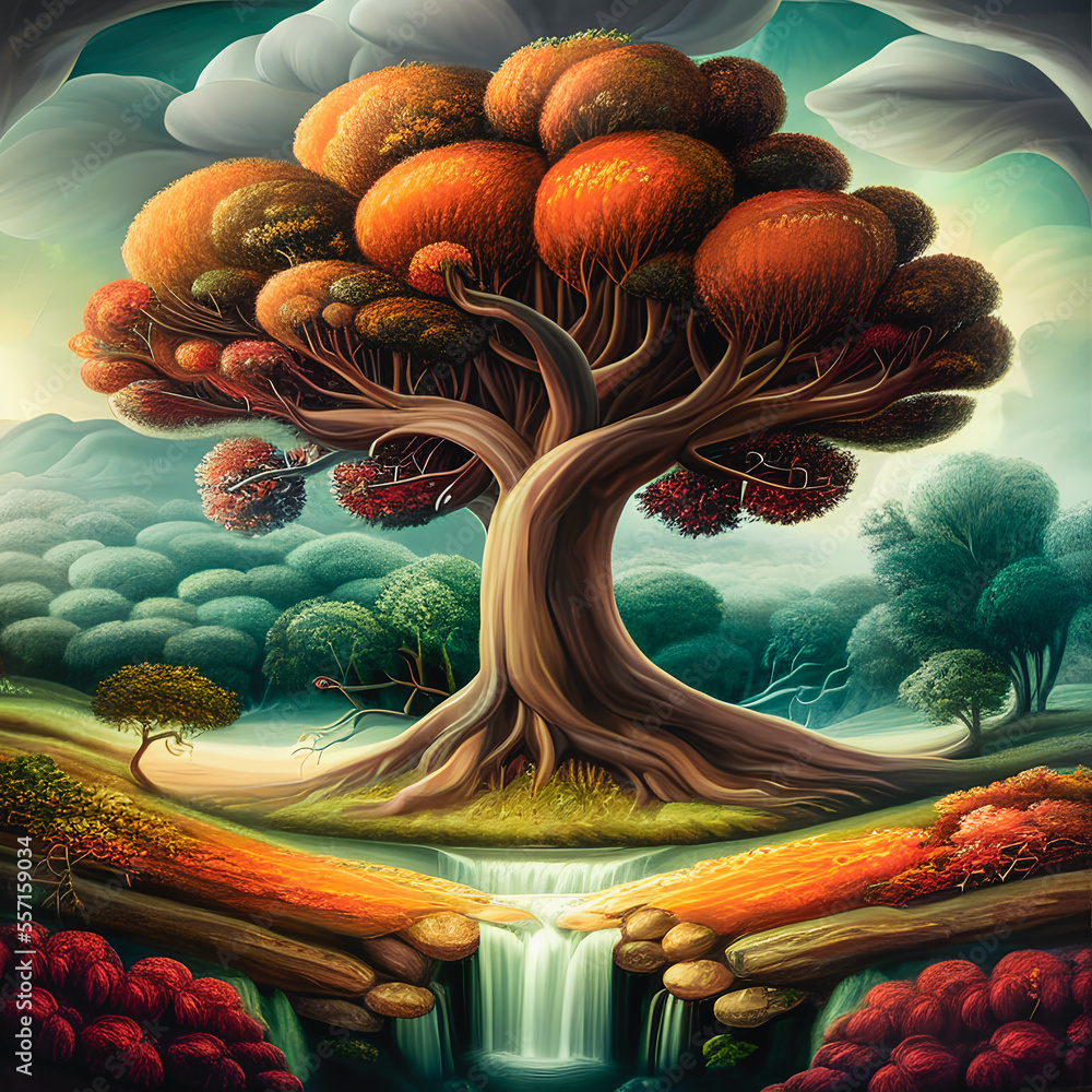 Majestic painting portrays the last tree of life on Earth, standing ...