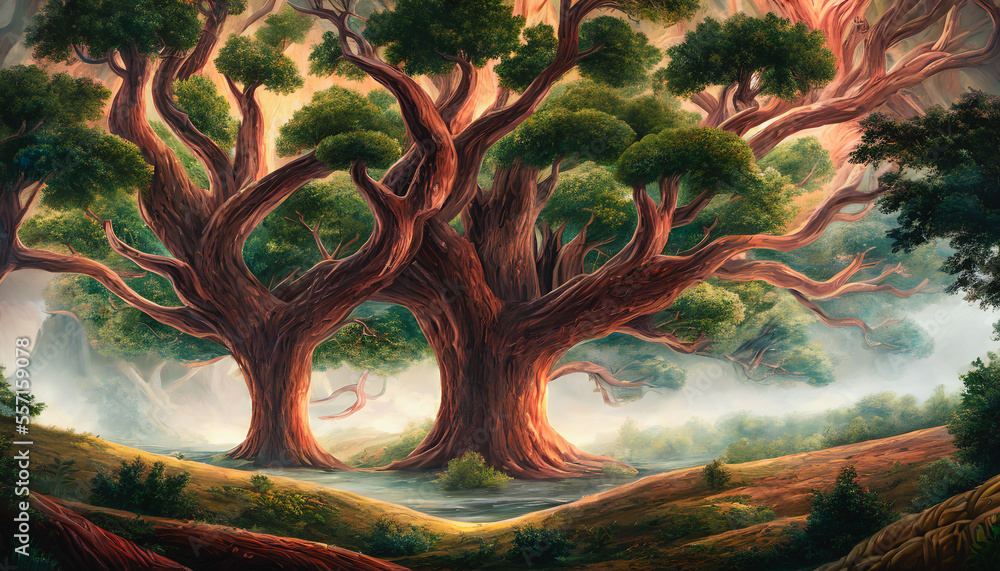 Majestic painting portrays the last tree of life on Earth, standing ...