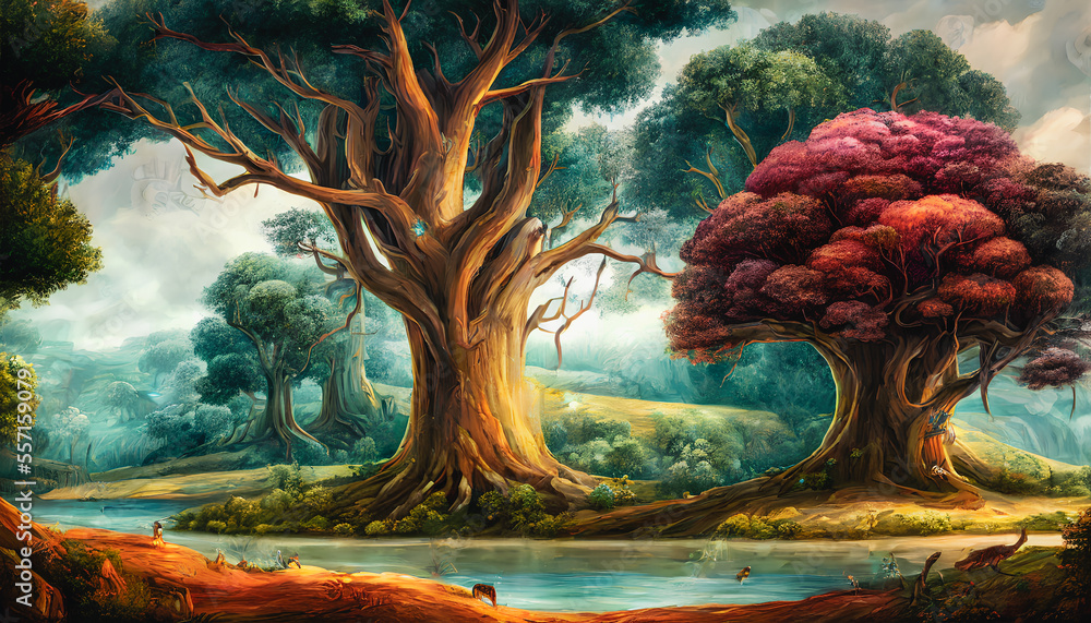 Majestic painting portrays the last tree of life on Earth, standing ...