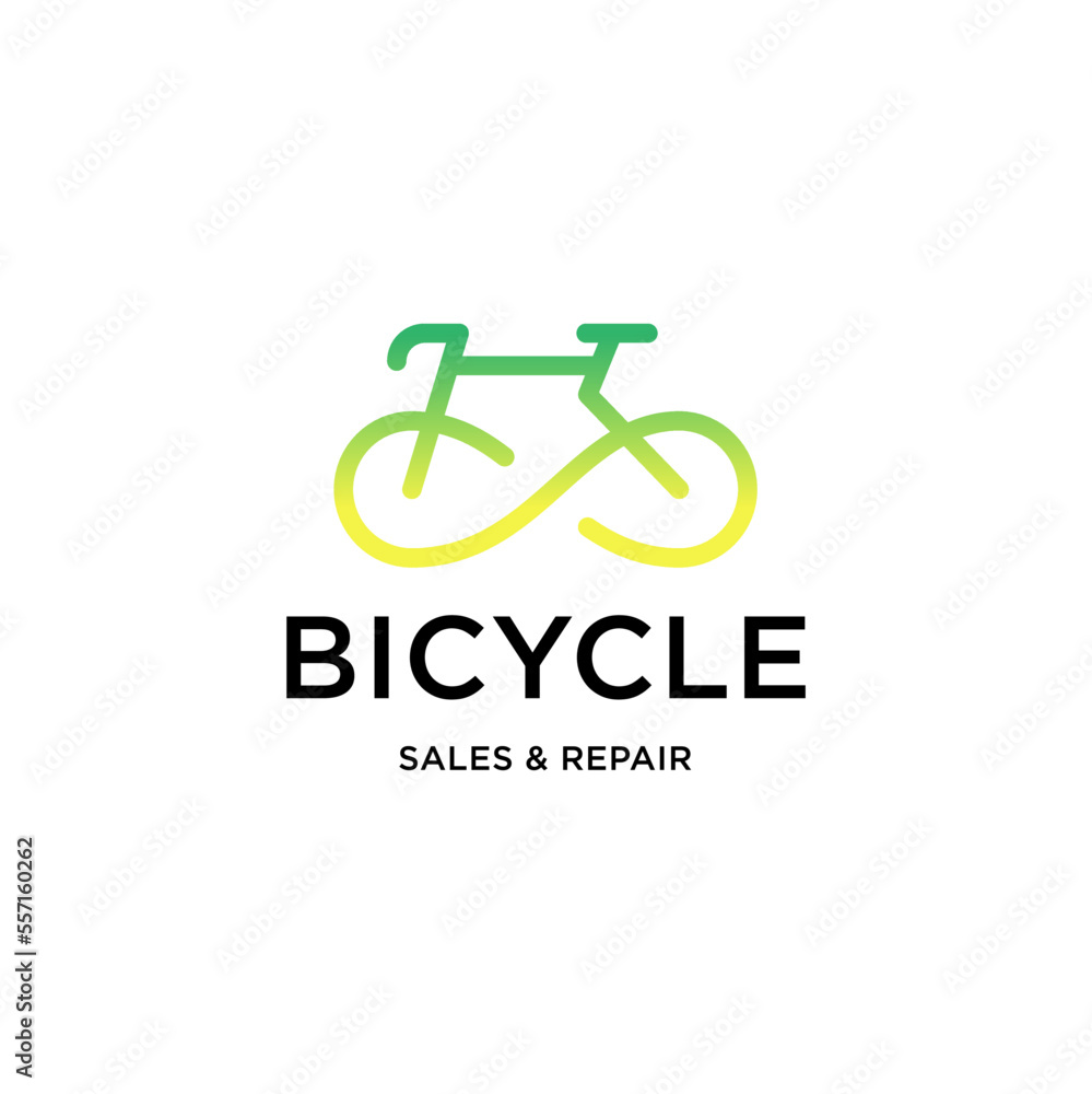 Bicycle shop logo design vector image, line style logo Stock Vector ...