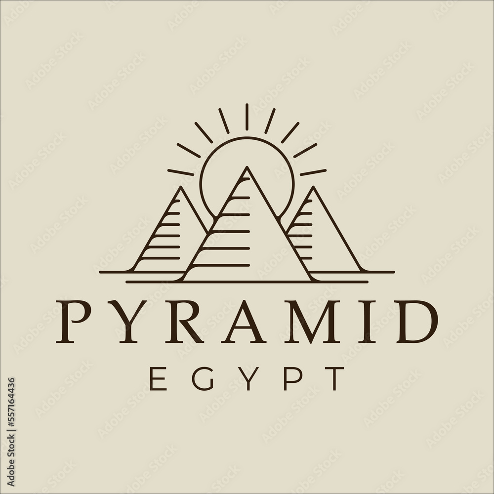 pyramid logo line art vector simple illustration template icon graphic ...