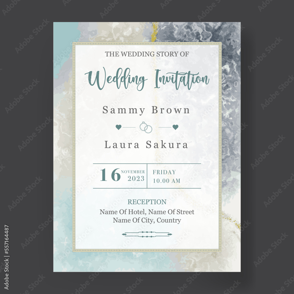 Simple wedding invitation template Stock Vector | Adobe Stock