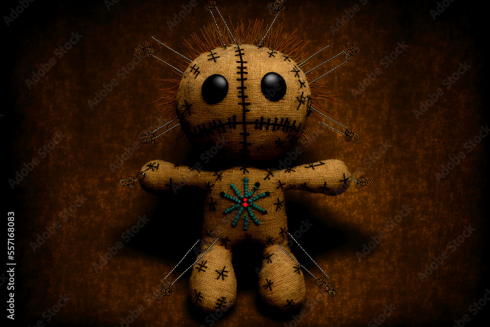 Voodoo doll. Haitian Vodou and other magical traditions. Generative AI ...