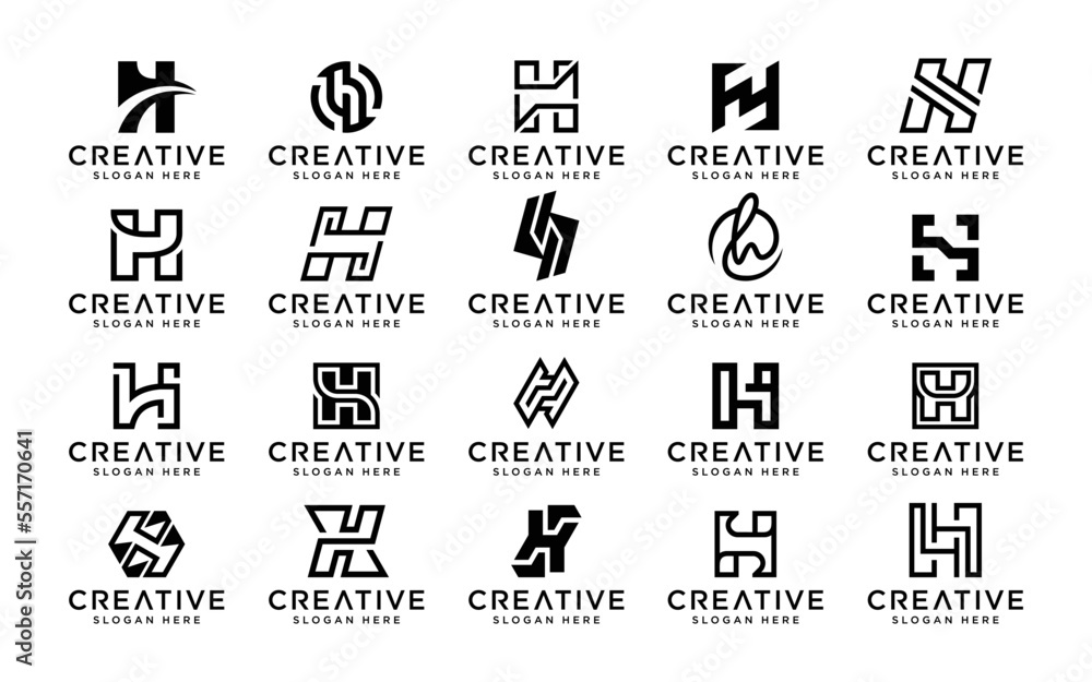 Vector graphic of monogram initial letter H collection logo template ...