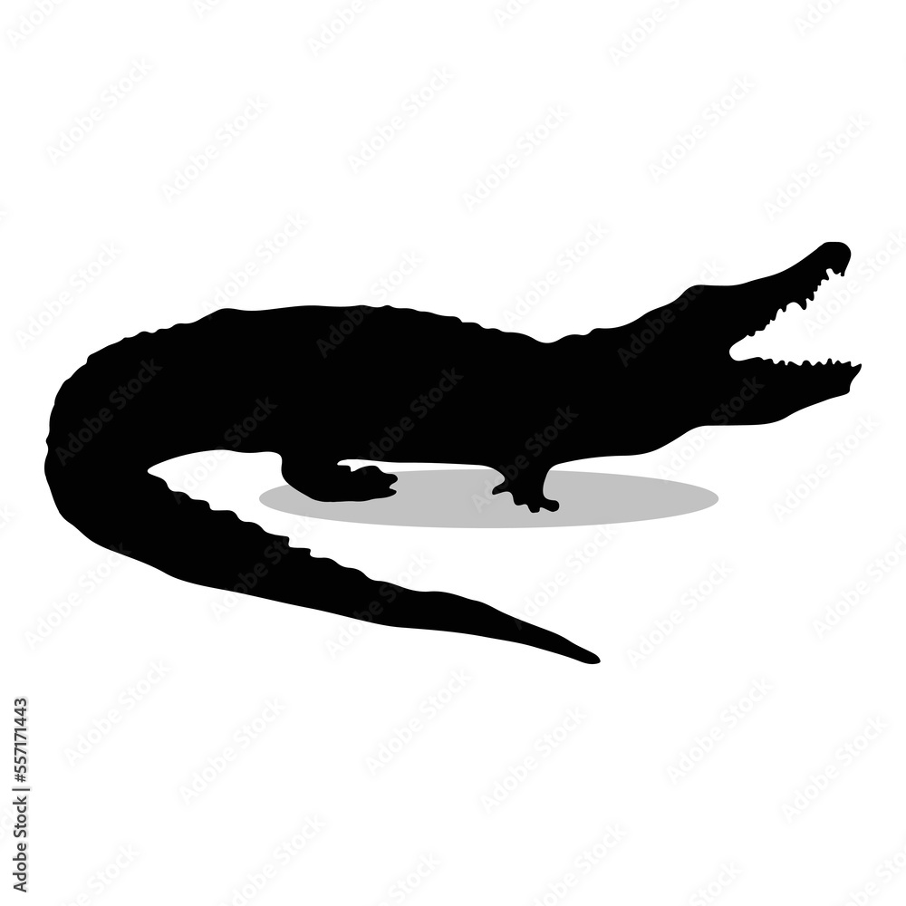 Vetor do Stock: Alligator Silhouette, cute Alligator bird Vector ...