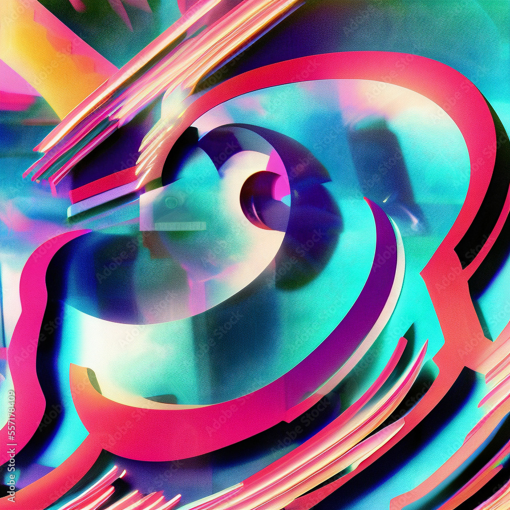 80s Abstract New-Wave Inspired Art. AI Generated. Stock Illustration ...