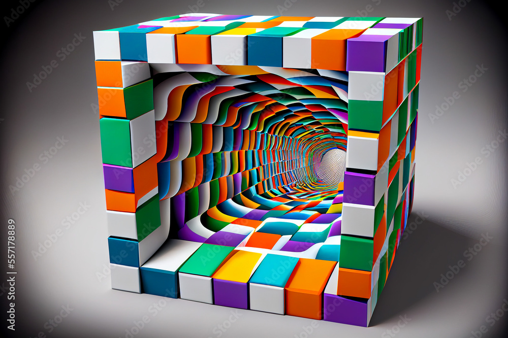 Geometric optical illusion, ai illustration Stock Illustration | Adobe ...