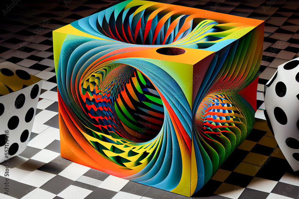 Geometric optical illusion, ai illustration Stock Illustration | Adobe ...