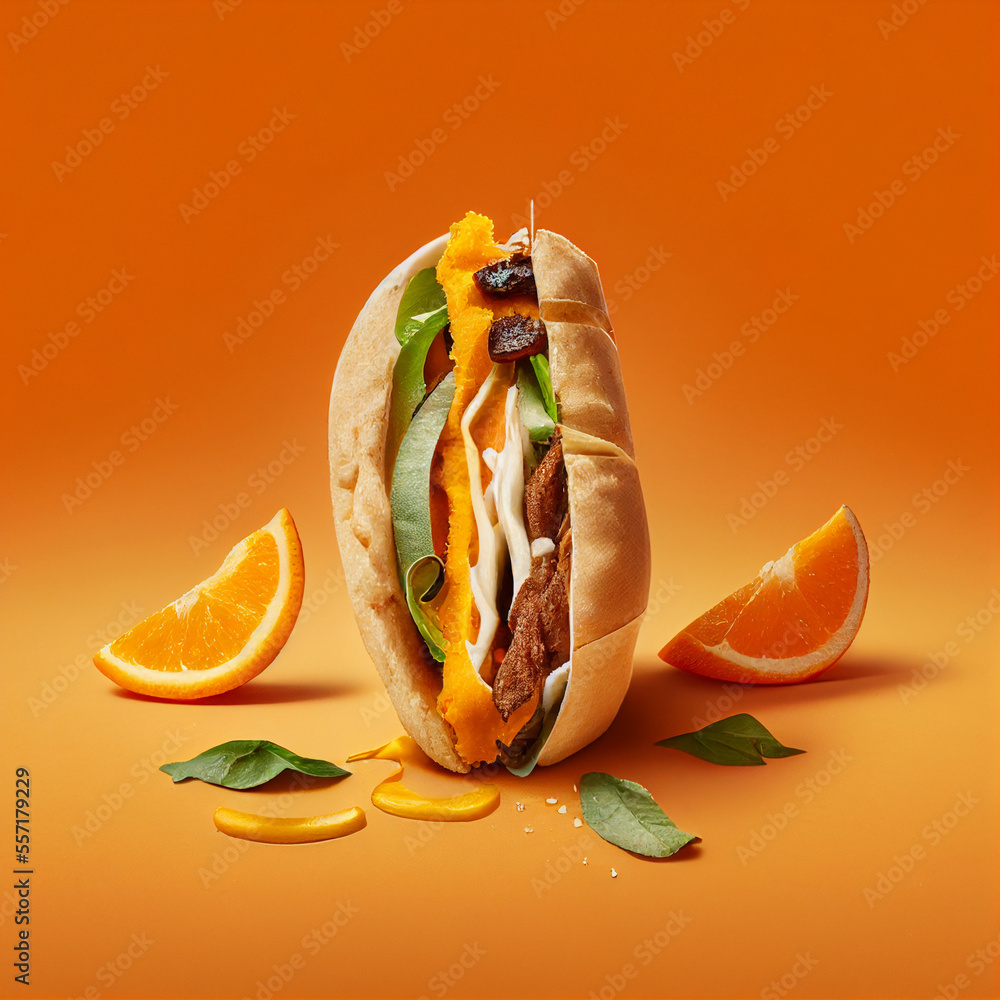 doner kebab . sandwich Turkish and Arabian fast food restaurant ai ...