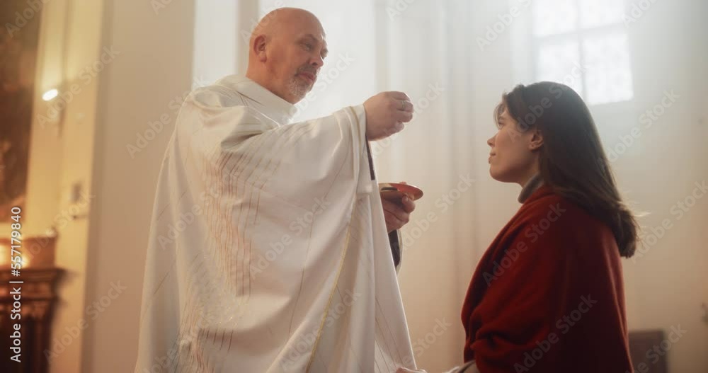 In Church Ceremony of Holy Communion, Eucharist or Last Supper ...