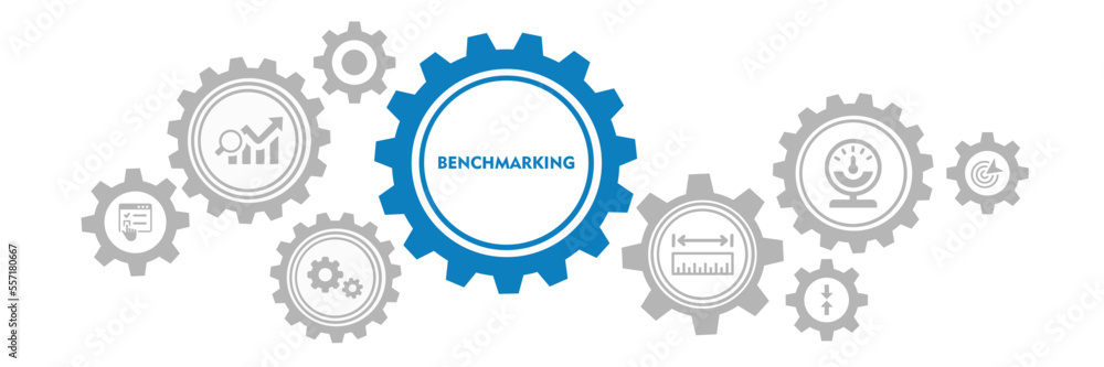 Benchmarking banner web icon vector illustration concept for the idea ...