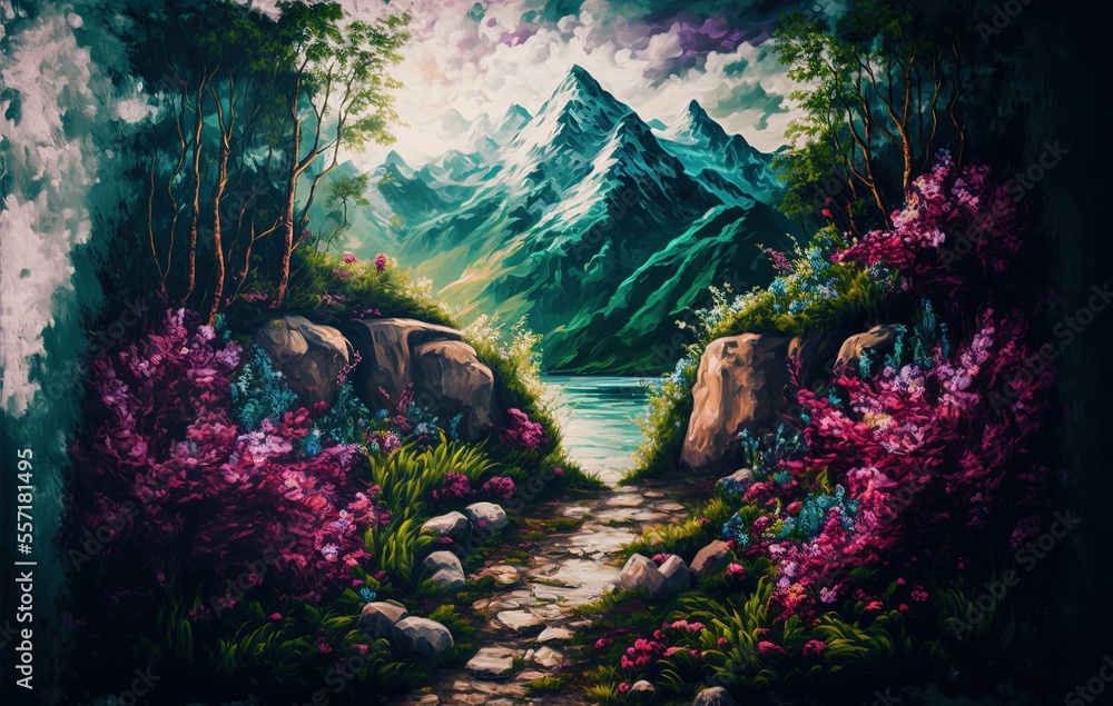 Gorgeous scenery, a work of art, a photorealistic painting, a ...