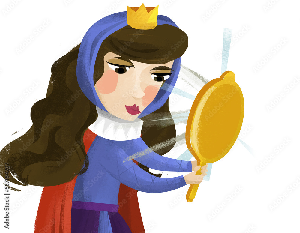 cartoon scene with princess smiling illustration Stock Illustration ...