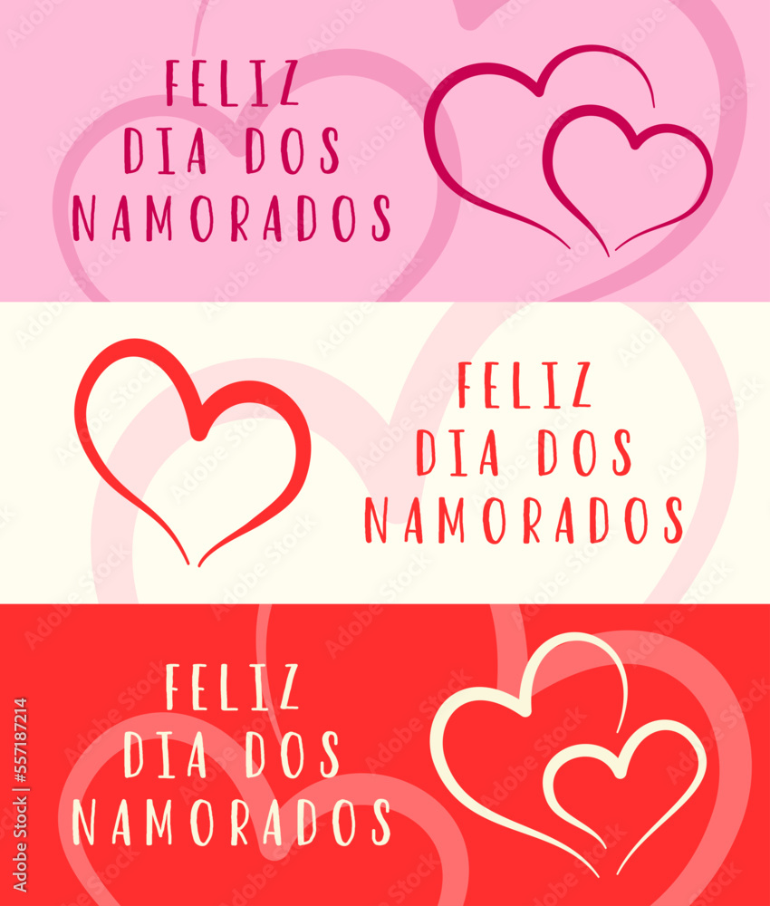 Happy Valentine's Day lettering in Portuguese (Feliz Dia dos namorados ...