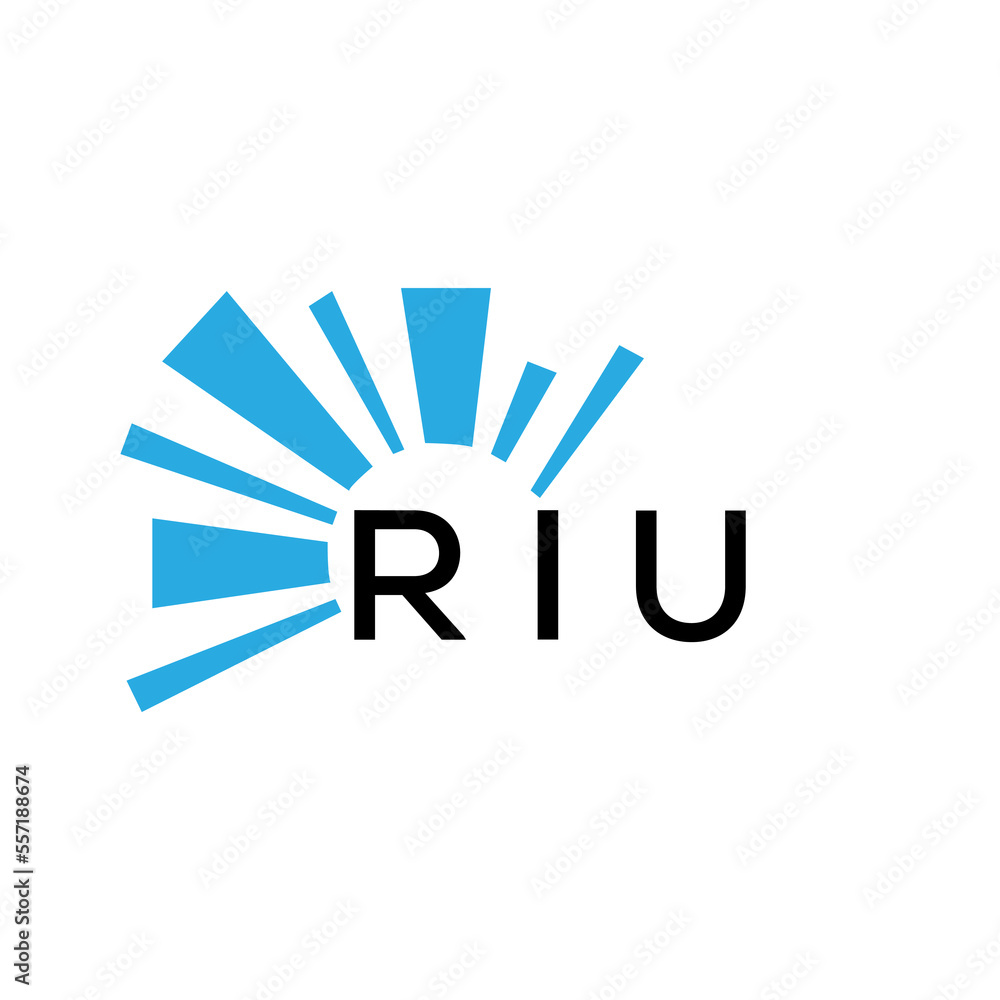Vetor de RIU letter logo. RIU blue image on white background and black ...