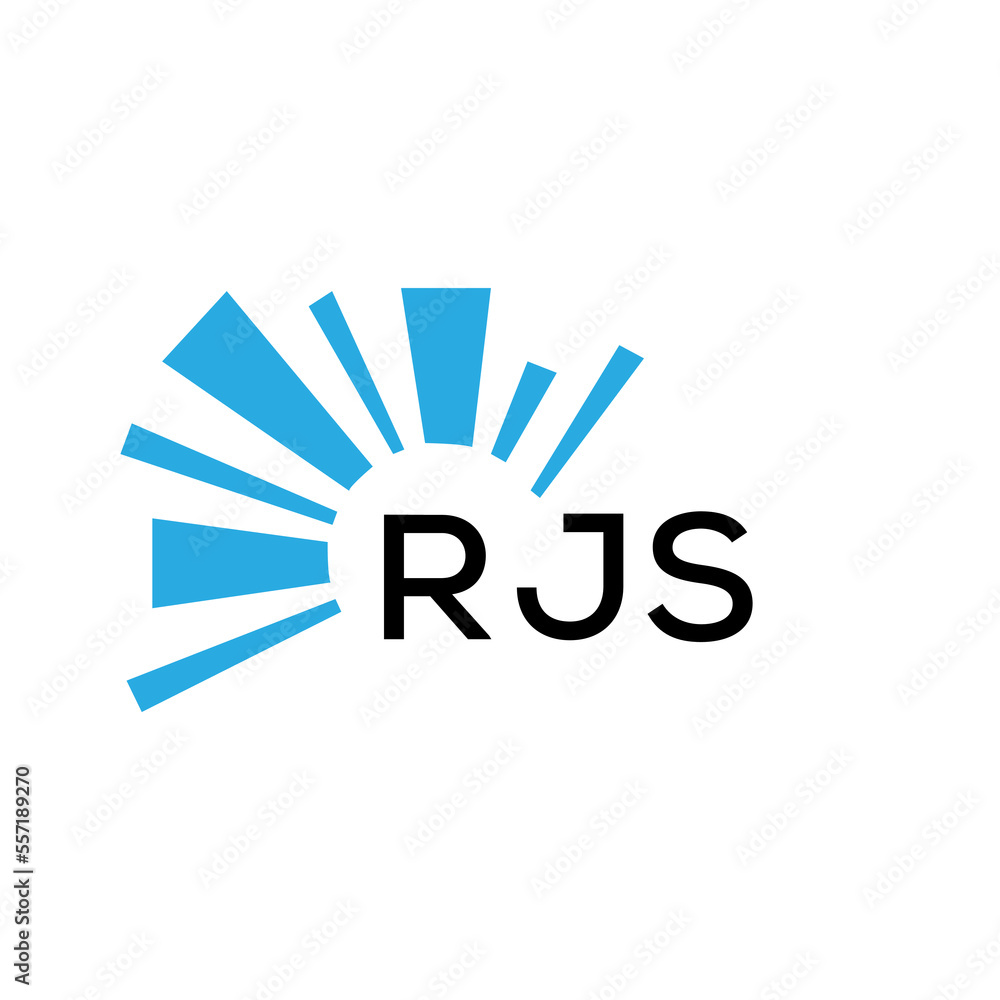 RJS letter logo. RJS blue image on white background and black letter ...