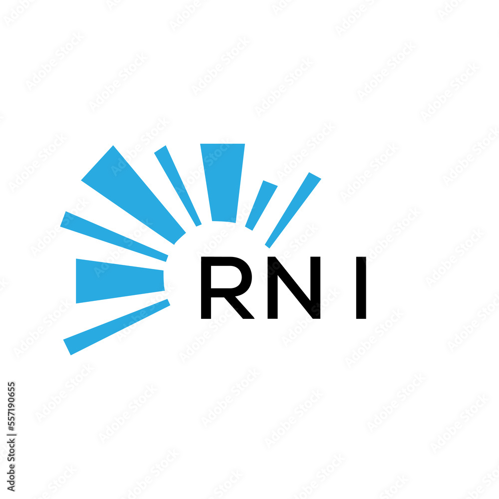 RNI letter logo. RNI blue image on white background and black letter ...