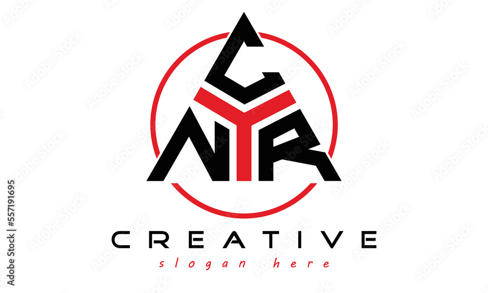 NCR three letter creative triangle shape in circle logo design vector ...