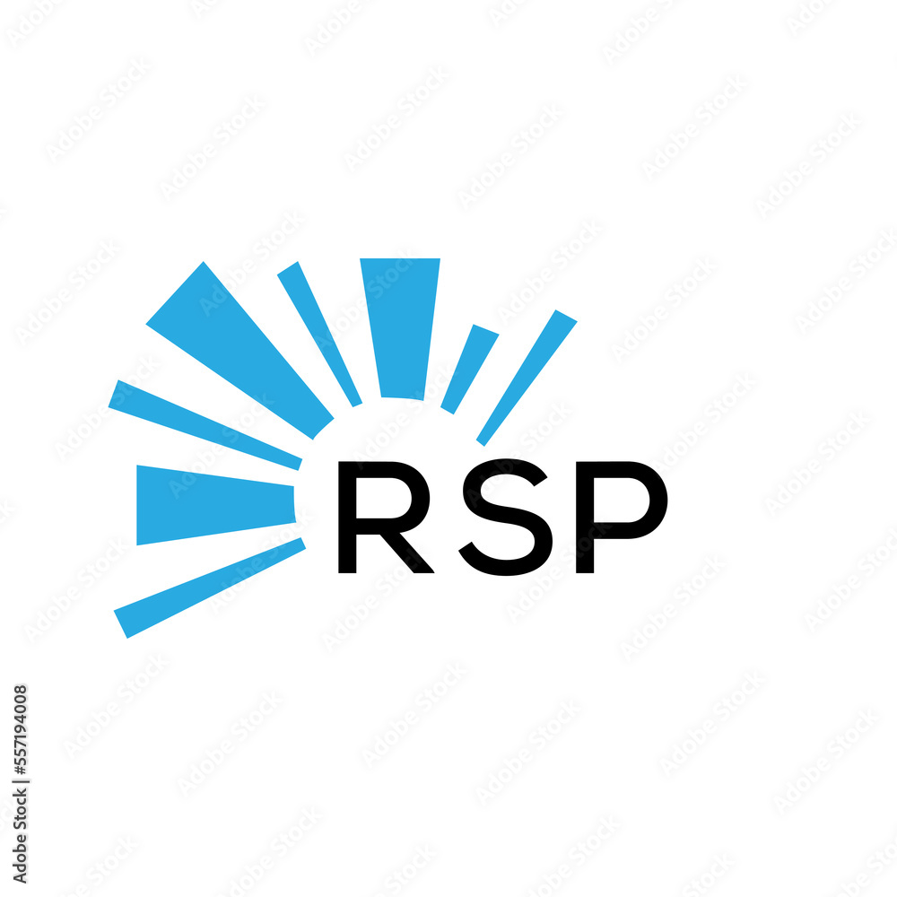 RSP letter logo. RSP blue image on white background and black letter ...