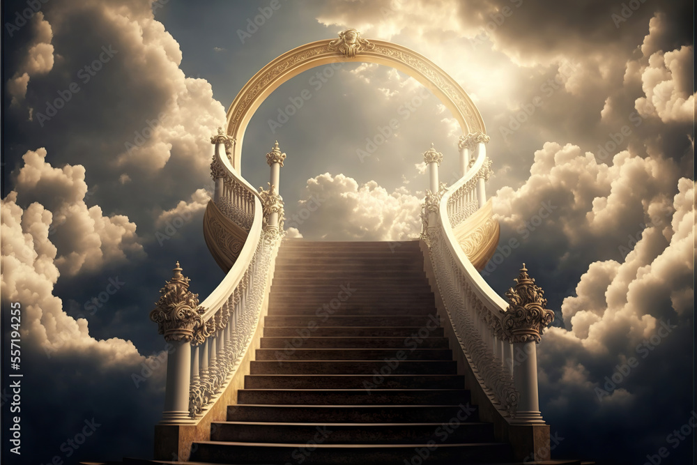 stairway to heaven, gates of heaven, generative ai Stock Illustration ... stairway to heaven, gates of heaven, generative ai Stock Illustration ...