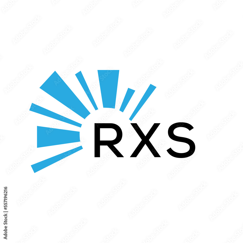RXS letter logo. RXS blue image on white background and black letter ...