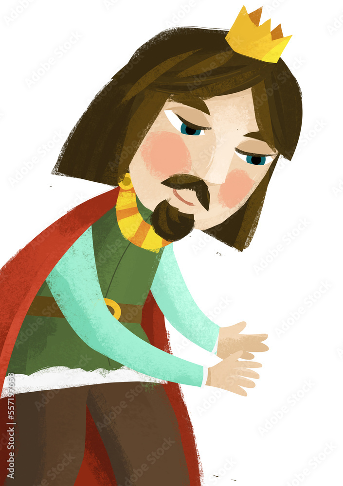 cartoon scene with prince king smiling illustration Stock Illustration ...
