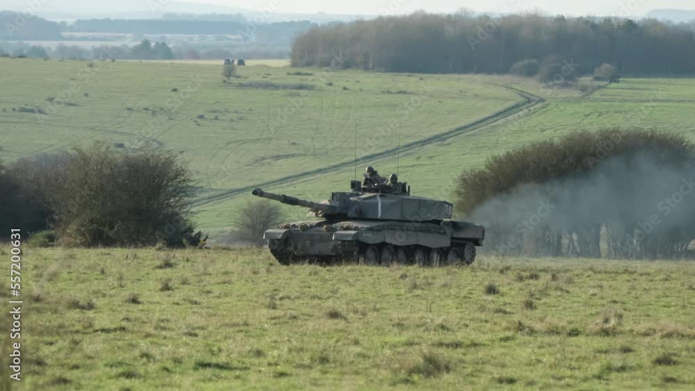 A British army Challenger 2 ii FV4034 main battle tank in action on a ...