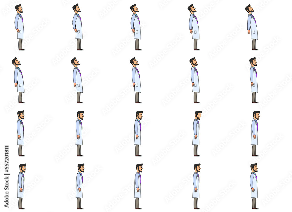 Doctor 2D Animation sprite-sheets for videos and games..Doctor hit ...
