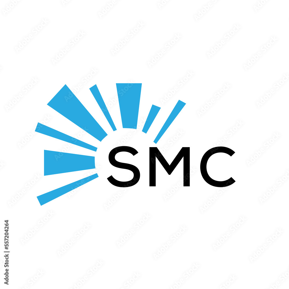 SMC letter logo. SMC blue image on white background and black letter ...