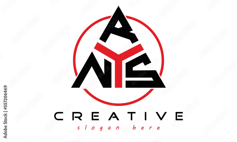 NRS three letter creative triangle shape in circle logo design vector ... NRS three letter creative triangle shape in circle logo design vector ...