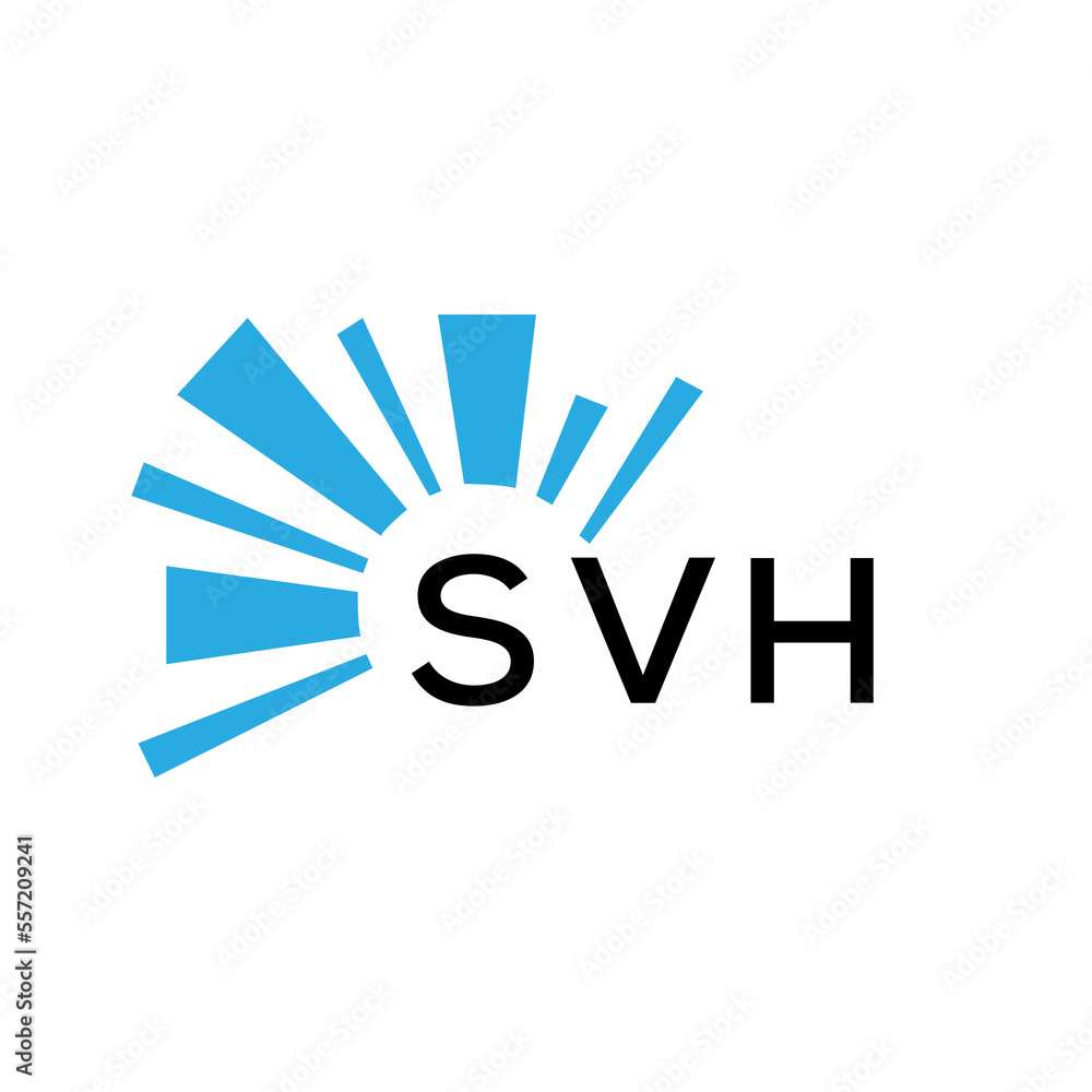 SVH letter logo. SVH blue image on white background and black letter ...