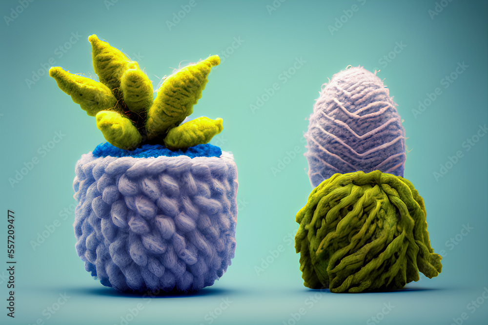 generative AI. Handcraft inspiration of cute colorful plants and ...