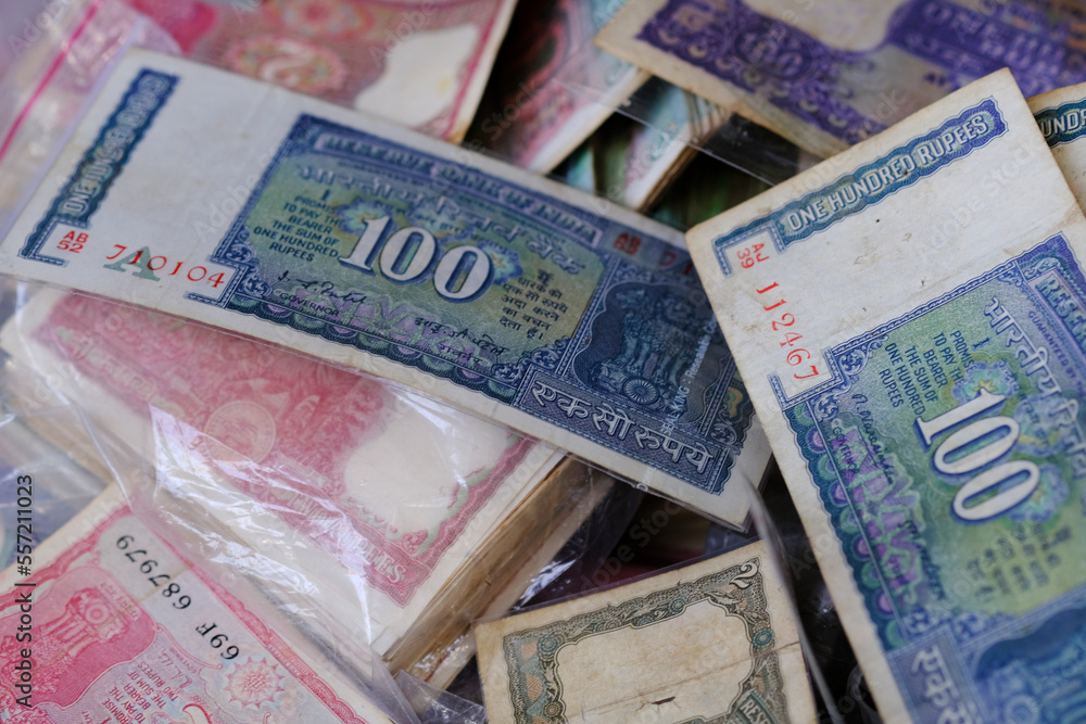 Vintage Old Indian Currency, A background of old vintage Indian ...