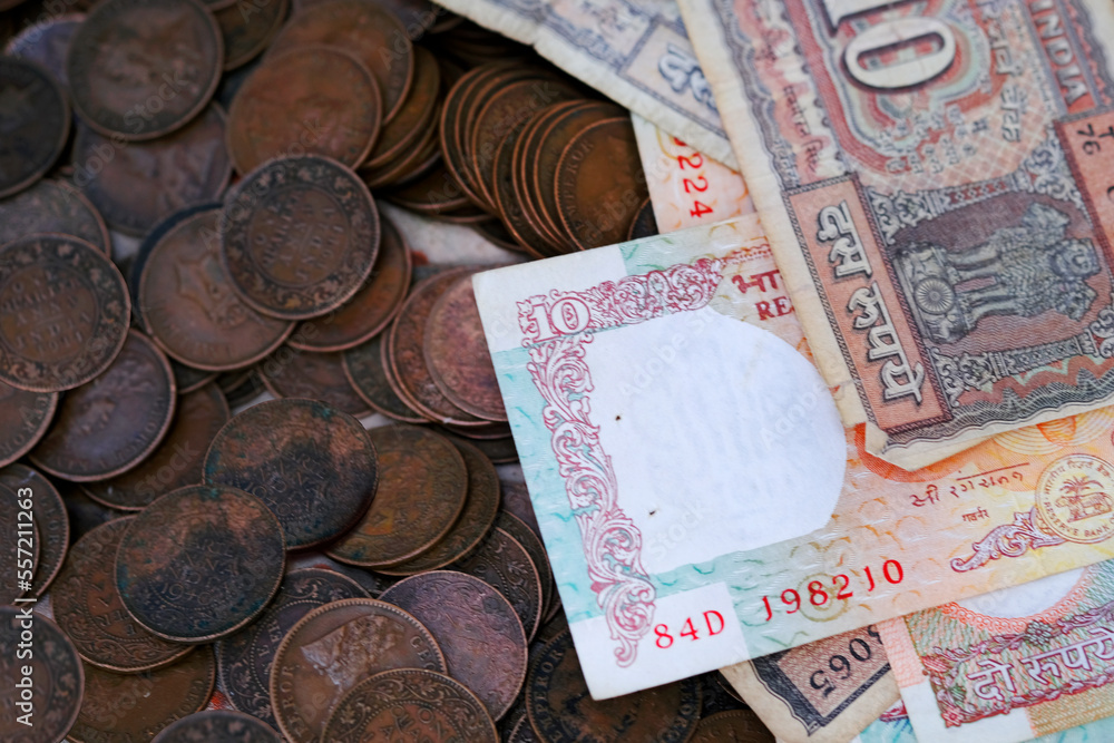 Vintage Old Indian Currency, A background of old vintage Indian ...