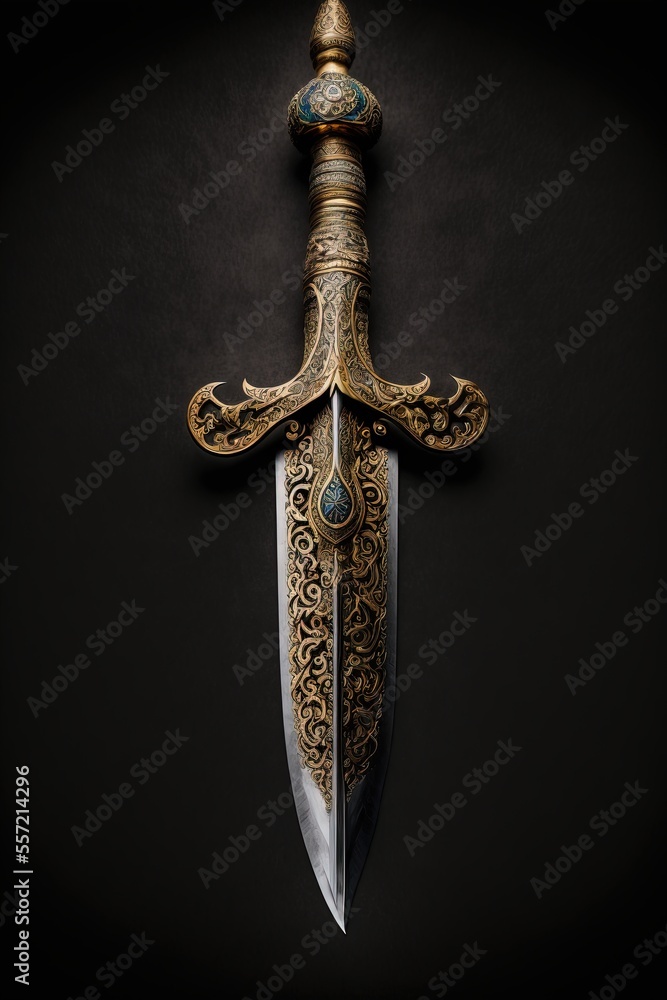 "Majestic AI Generated Khanda Sword Illustration for Your Sword and ...