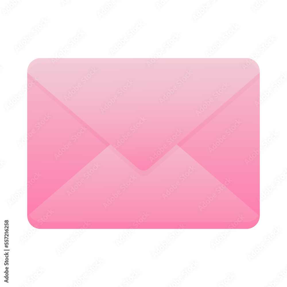 Cartoon pink envelope. Vector illustration. Envelope template. Stock Vector | Adobe Stock