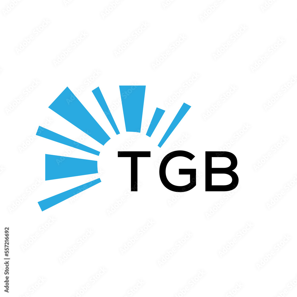 TGB letter logo. TGB blue image on white background and black letter. TGB technology Monogram ...