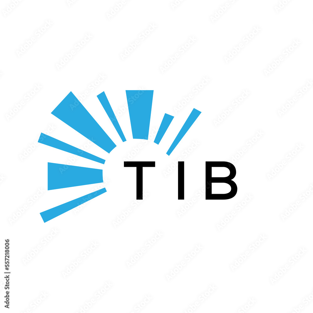 TIB letter logo. TIB blue image on white background and black letter ...