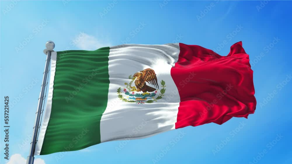 Mexican Flag Loop. Realistic 4K. 30 fps flag of the Mexico. Mexico Flag ...