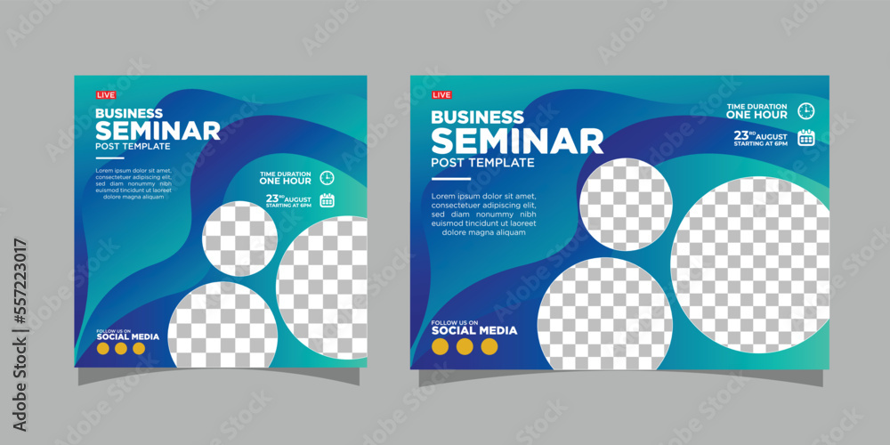 live business seminar post notification and guest appearances template ...